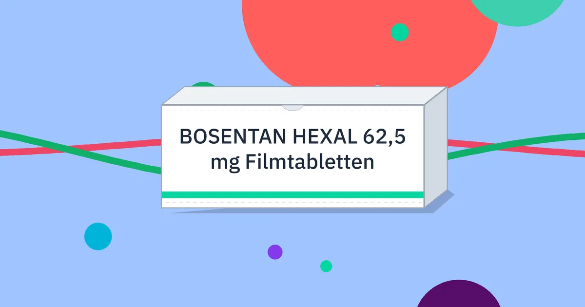 Symbolbild: Packung mit der Aufschrift BOSENTAN HEXAL 62,5 mg Filmtabletten (PZN 13245513) – Verfügbarkeit und Bezug in Apotheken in Frankfurt am Main