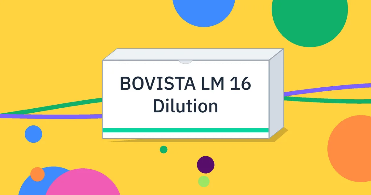 Symbolbild: Packung mit der Aufschrift BOVISTA LM 16 Dilution (PZN 13394041) – Verfügbarkeit und Bezug in Apotheken in Frankfurt am Main