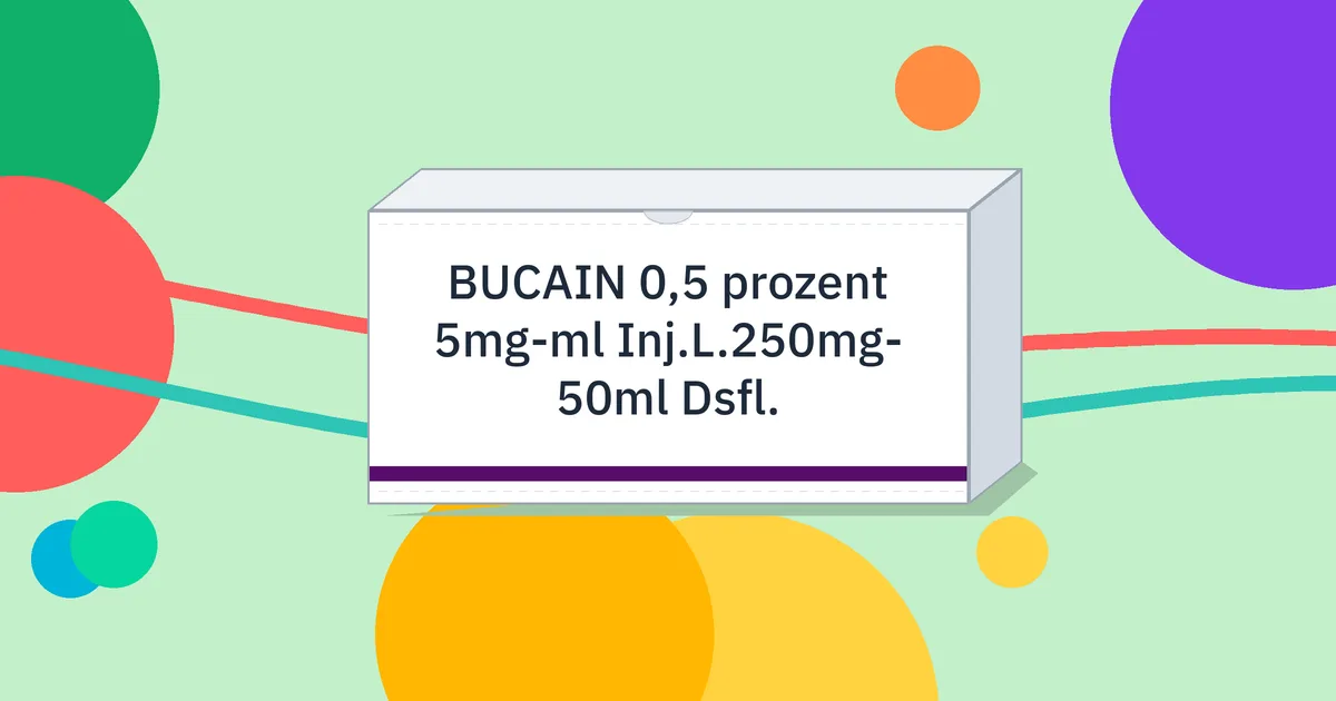 Symbolbild: Packung mit der Aufschrift BUCAIN 0,5 prozent 5mg-ml Inj.L.250mg-50ml Dsfl. (PZN 11353693) – Verfügbarkeit und Bezug in Apotheken in Frankfurt am Main