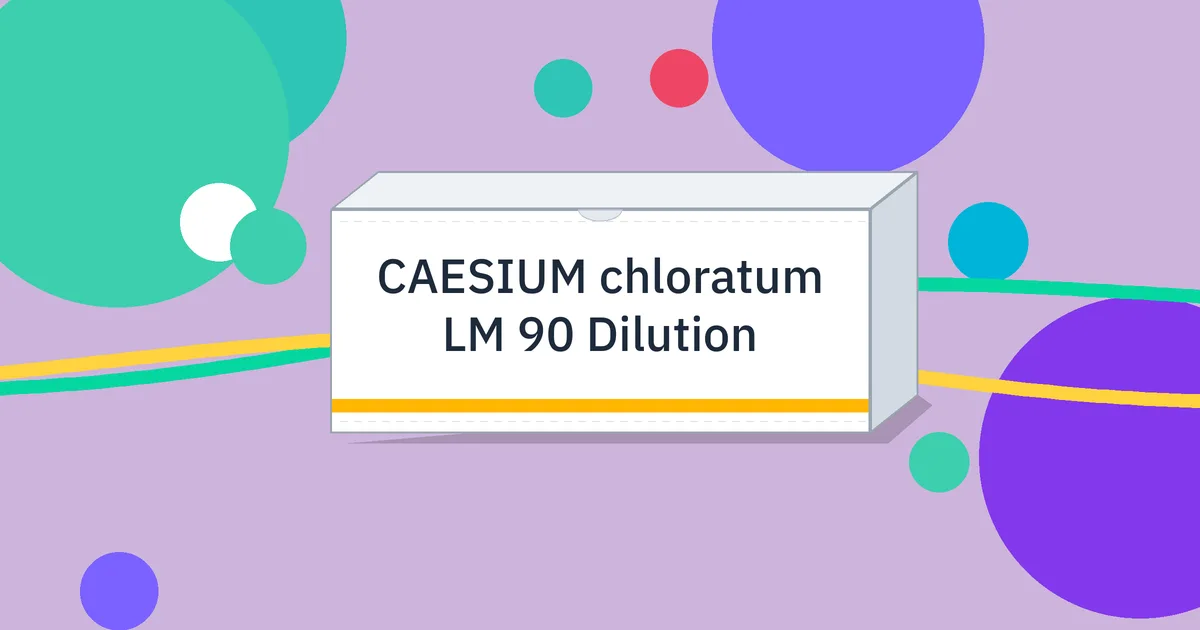 Symbolbild: Packung mit der Aufschrift CAESIUM chloratum LM 90 Dilution (PZN 12799379) – Verfügbarkeit und Bezug in Apotheken in Frankfurt am Main