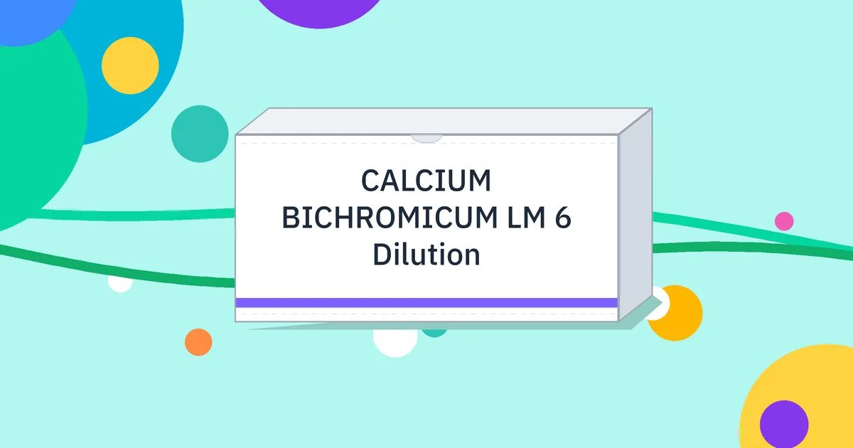 Symbolbild: Packung mit der Aufschrift CALCIUM BICHROMICUM LM 6 Dilution (PZN 13407200) – Verfügbarkeit und Bezug in Apotheken in Frankfurt am Main