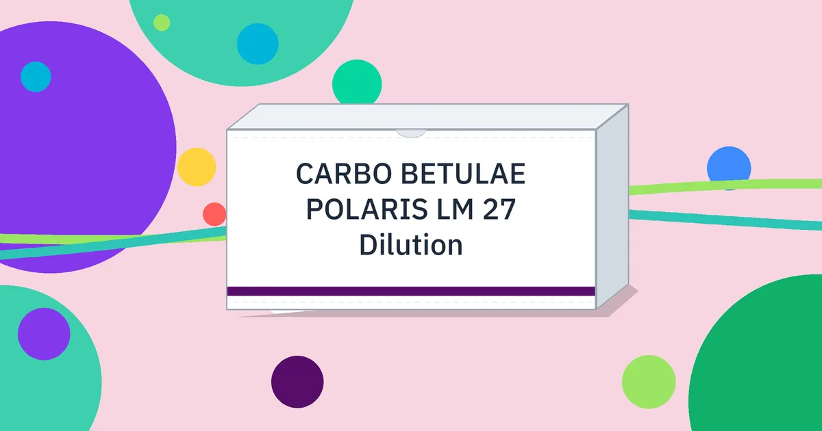 Symbolbild: Packung mit der Aufschrift CARBO BETULAE POLARIS LM 27 Dilution (PZN 13764408) – Verfügbarkeit und Bezug in Apotheken in Frankfurt am Main