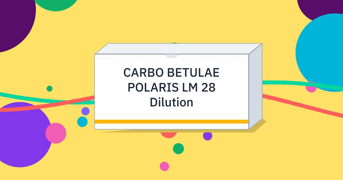Symbolbild: Packung mit der Aufschrift CARBO BETULAE POLARIS LM 28 Dilution (PZN 13764414) – Verfügbarkeit und Bezug in Apotheken in Frankfurt am Main