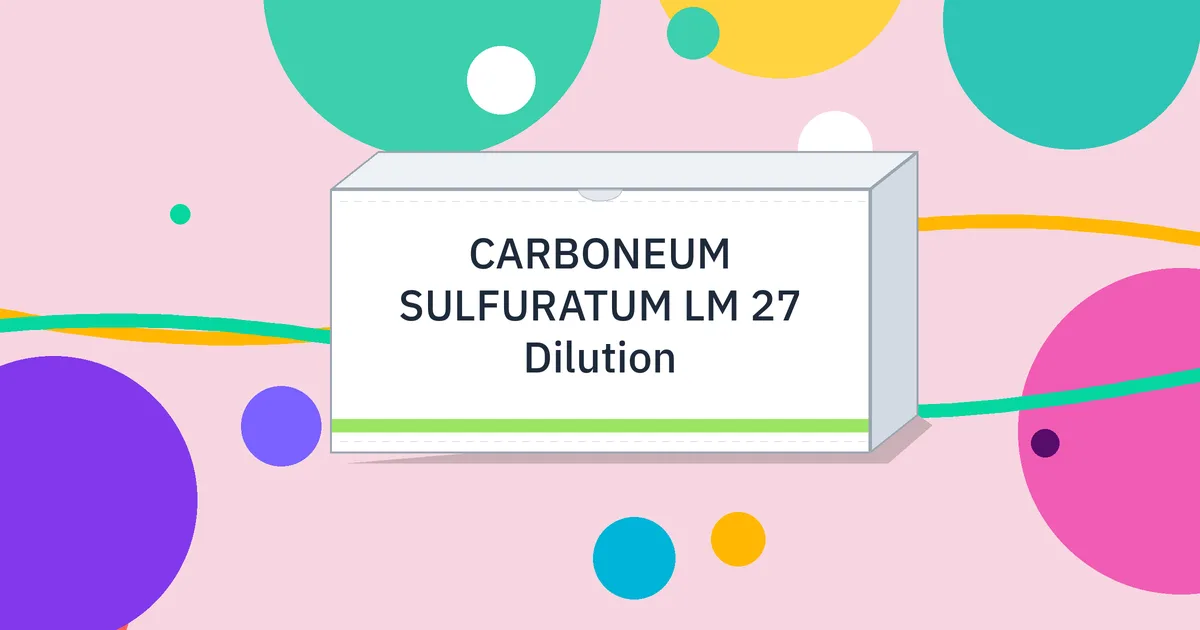 Symbolbild: Packung mit der Aufschrift CARBONEUM SULFURATUM LM 27 Dilution (PZN 12810069) – Verfügbarkeit und Bezug in Apotheken in Frankfurt am Main