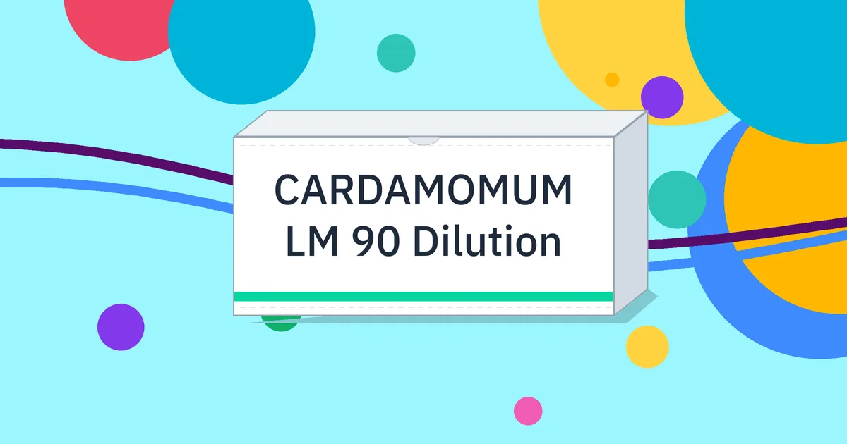 Symbolbild: Packung mit der Aufschrift CARDAMOMUM LM 90 Dilution (PZN 13429897) – Verfügbarkeit und Bezug in Apotheken in Frankfurt am Main