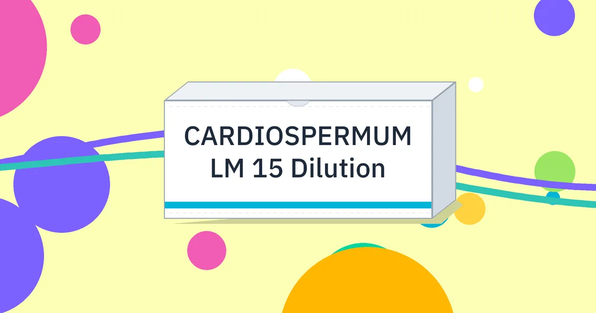 Symbolbild: Packung mit der Aufschrift CARDIOSPERMUM LM 15 Dilution (PZN 12810365) – Verfügbarkeit und Bezug in Apotheken in Frankfurt am Main