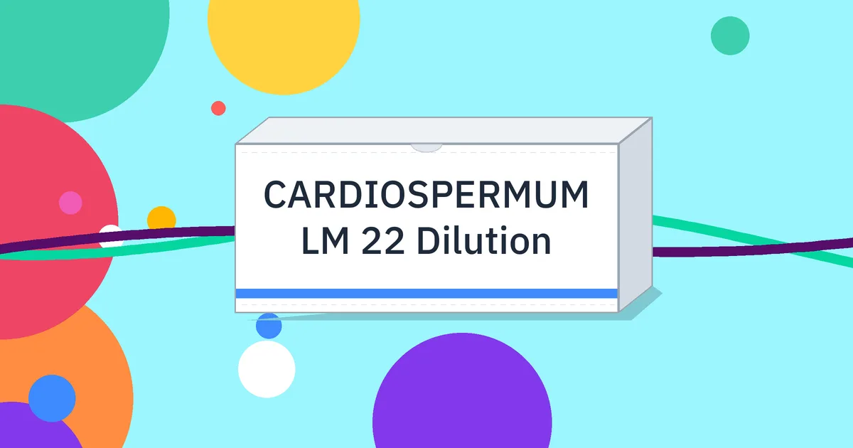 Symbolbild: Packung mit der Aufschrift CARDIOSPERMUM LM 22 Dilution (PZN 12810431) – Verfügbarkeit und Bezug in Apotheken in Frankfurt am Main