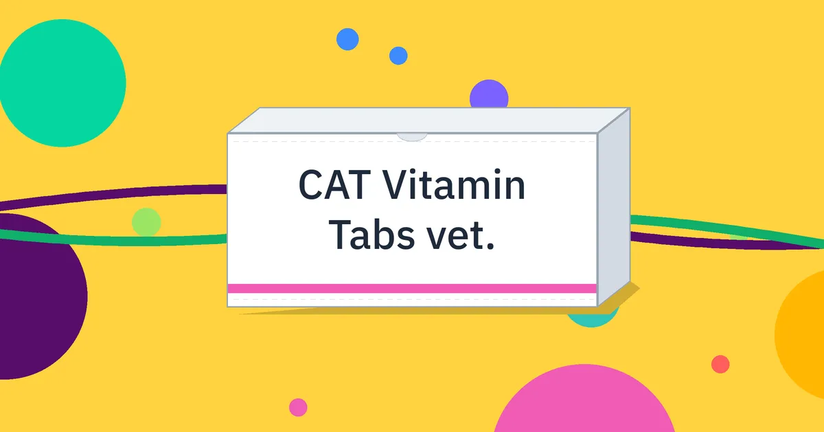 Symbolbild: Packung mit der Aufschrift CAT Vitamin Tabs vet. (PZN 01801506) – Verfügbarkeit und Bezug in Apotheken in Frankfurt am Main