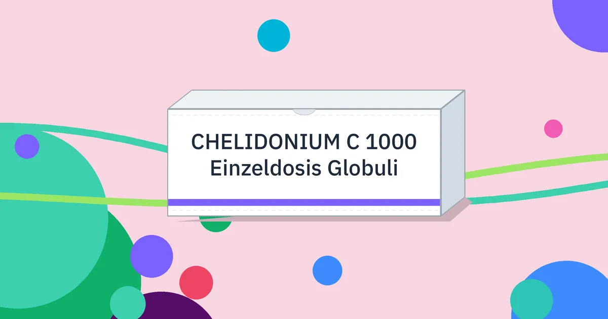 Symbolbild: Packung mit der Aufschrift CHELIDONIUM C 1000 Einzeldosis Globuli (PZN 01917953) – Verfügbarkeit und Bezug in Apotheken in Frankfurt am Main