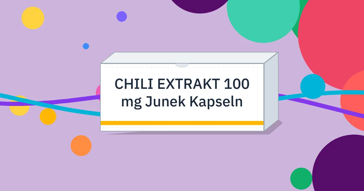 Symbolbild: Packung mit der Aufschrift CHILI EXTRAKT 100 mg Junek Kapseln (PZN 10396921) – Verfügbarkeit und Bezug in Apotheken in Frankfurt am Main
