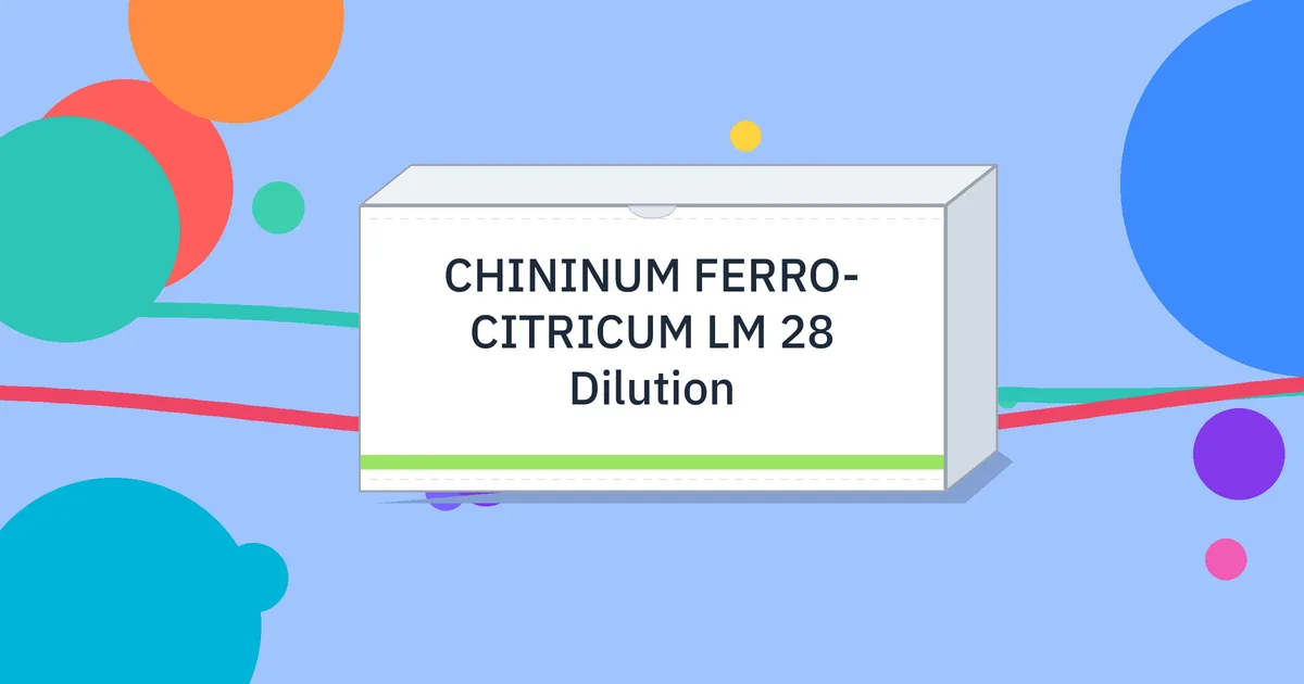 Symbolbild: Packung mit der Aufschrift CHININUM FERRO-CITRICUM LM 28 Dilution (PZN 13442432) – Verfügbarkeit und Bezug in Apotheken in Frankfurt am Main
