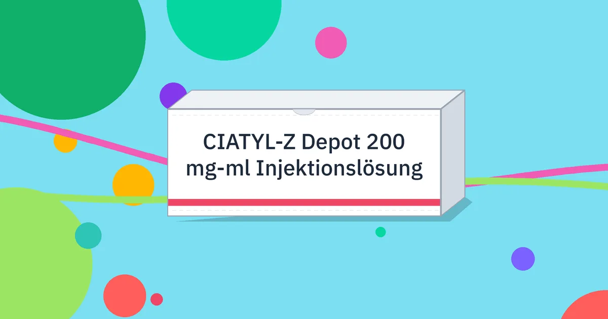 Symbolbild: Packung mit der Aufschrift CIATYL-Z Depot 200 mg-ml Injektionslösung (PZN 17580214) – Verfügbarkeit und Bezug in Apotheken in Frankfurt am Main