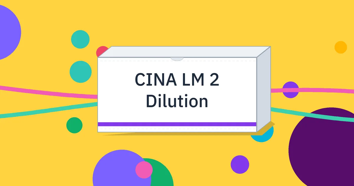 Symbolbild: Packung mit der Aufschrift CINA LM 2 Dilution (PZN 12819403) – Verfügbarkeit und Bezug in Apotheken in Frankfurt am Main