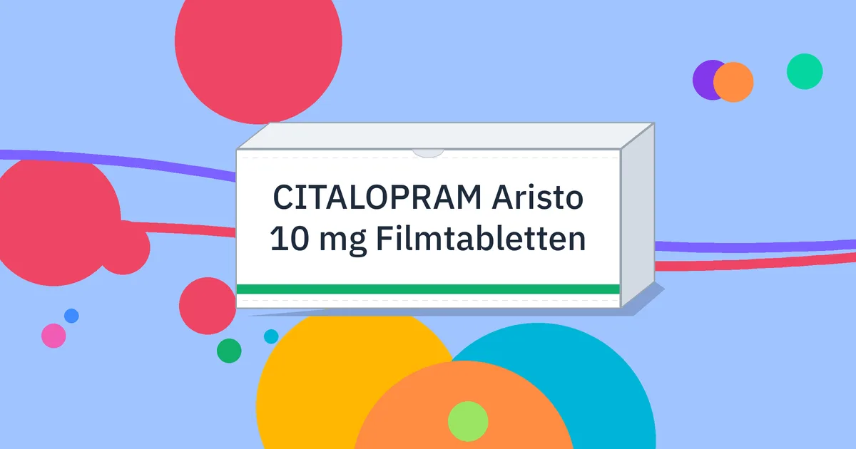 Symbolbild: Packung mit der Aufschrift CITALOPRAM Aristo 10 mg Filmtabletten (PZN 05027937) – Verfügbarkeit und Bezug in Apotheken in Frankfurt am Main