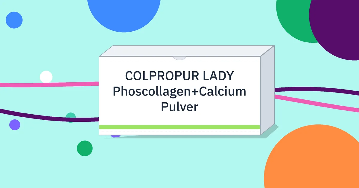 Symbolbild: Packung mit der Aufschrift COLPROPUR LADY Phoscollagen+Calcium Pulver (PZN 20541703) – Verfügbarkeit und Bezug in Apotheken in Frankfurt am Main