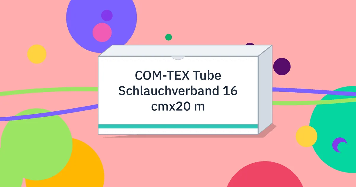 Symbolbild: Packung mit der Aufschrift COM-TEX Tube Schlauchverband 16 cmx20 m (PZN 04723327) – Verfügbarkeit und Bezug in Apotheken in Frankfurt am Main