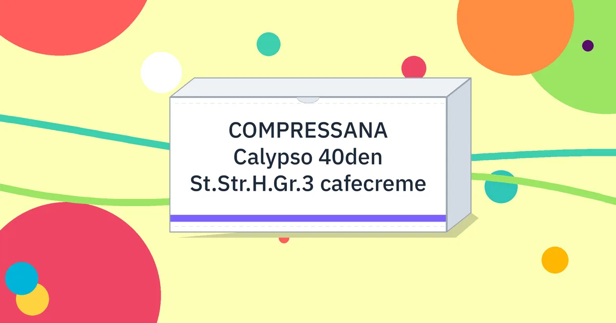 Symbolbild: Packung mit der Aufschrift COMPRESSANA Calypso 40den St.Str.H.Gr.3 cafecreme (PZN 07719786) – Verfügbarkeit und Bezug in Apotheken in Frankfurt am Main