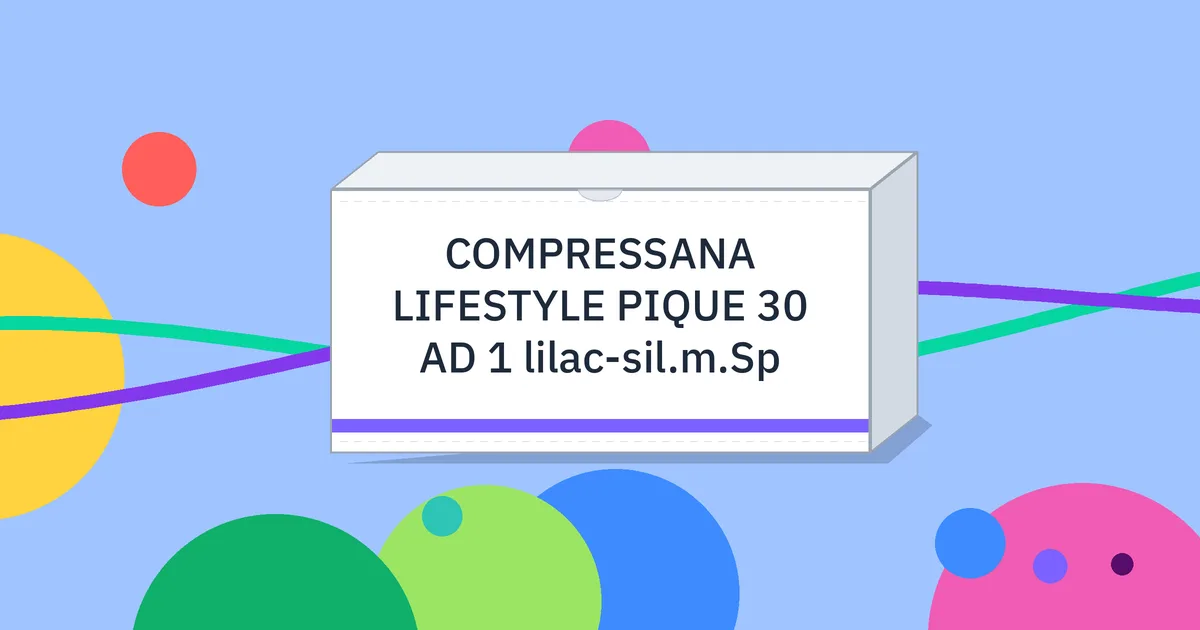 Symbolbild: Packung mit der Aufschrift COMPRESSANA LIFESTYLE PIQUE 30 AD 1 lilac-sil.m.Sp (PZN 19689582) – Verfügbarkeit und Bezug in Apotheken in Frankfurt am Main