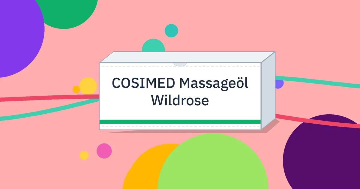 Symbolbild: Packung mit der Aufschrift COSIMED Massageöl Wildrose (PZN 15746099) – Verfügbarkeit und Bezug in Apotheken in Frankfurt am Main