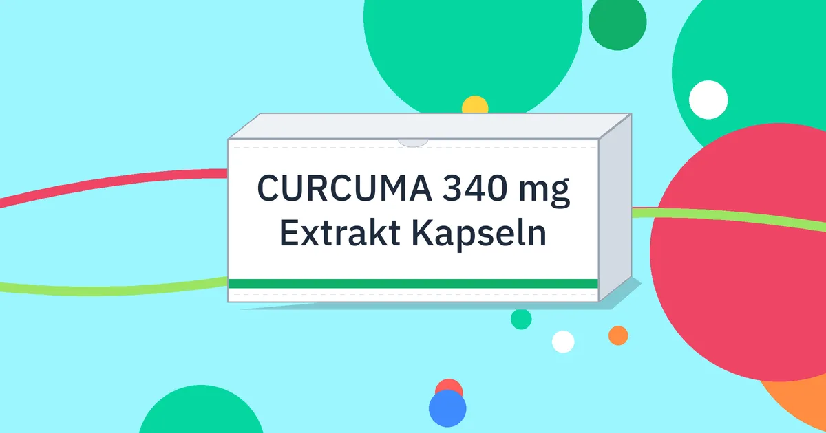 Symbolbild: Packung mit der Aufschrift CURCUMA 340 mg Extrakt Kapseln (PZN 09435001) – Verfügbarkeit und Bezug in Apotheken in Frankfurt am Main