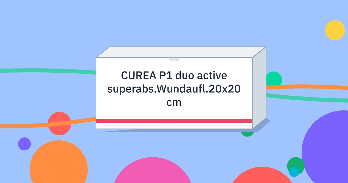 Symbolbild: Packung mit der Aufschrift CUREA P1 duo active superabs.Wundaufl.20x20 cm (PZN 12551107) – Verfügbarkeit und Bezug in Apotheken in Frankfurt am Main