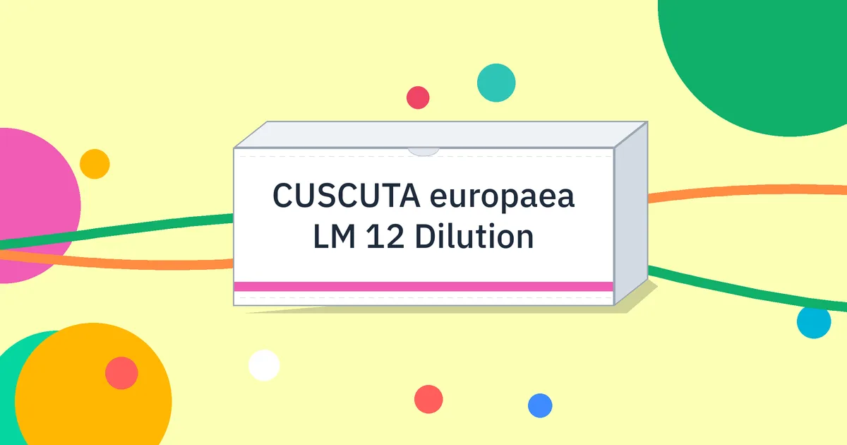 Symbolbild: Packung mit der Aufschrift CUSCUTA europaea LM 12 Dilution (PZN 13459102) – Verfügbarkeit und Bezug in Apotheken in Frankfurt am Main