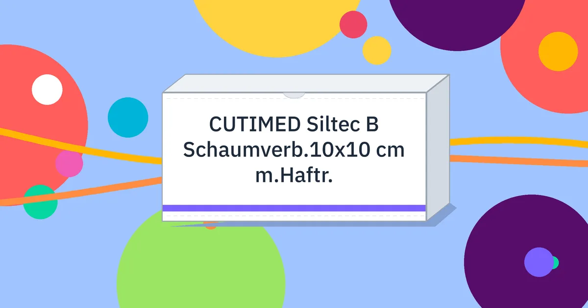 Symbolbild: Packung mit der Aufschrift CUTIMED Siltec B Schaumverb.10x10 cm m.Haftr. (PZN 17451333) – Verfügbarkeit und Bezug in Apotheken in Frankfurt am Main