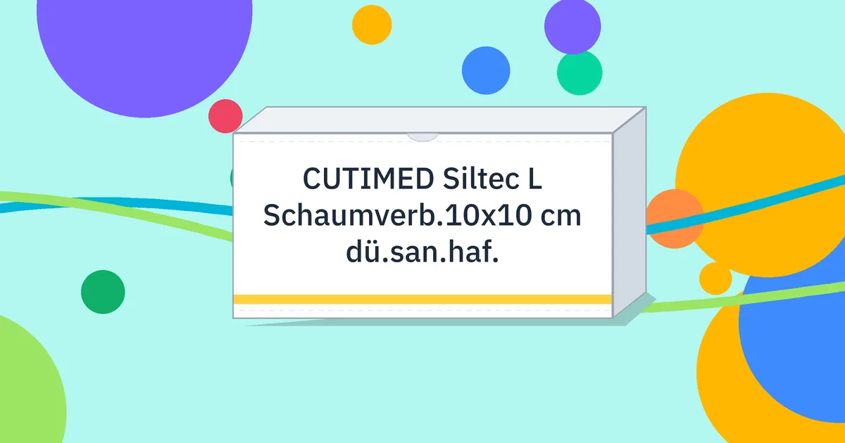 Symbolbild: Packung mit der Aufschrift CUTIMED Siltec L Schaumverb.10x10 cm dü.san.haf. (PZN 12655114) – Verfügbarkeit und Bezug in Apotheken in Frankfurt am Main