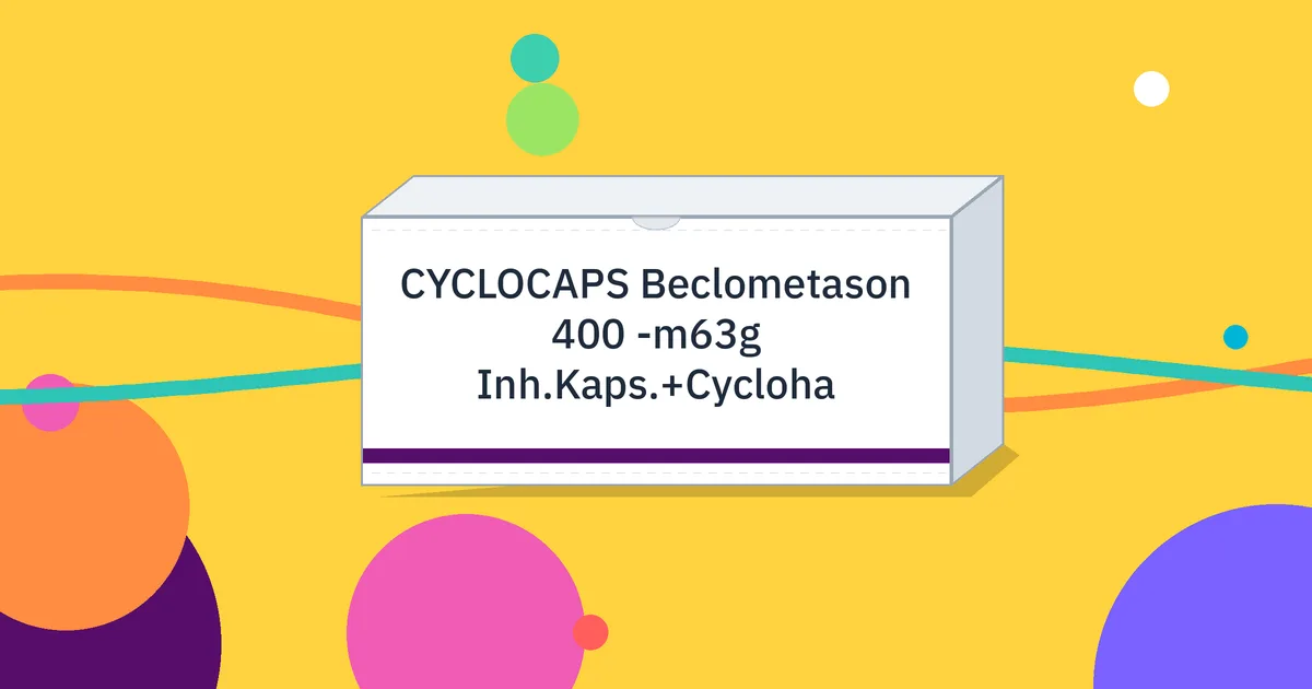 Symbolbild: Packung mit der Aufschrift CYCLOCAPS Beclometason 400 -m63g Inh.Kaps.+Cycloha (PZN 08907745) – Verfügbarkeit und Bezug in Apotheken in Frankfurt am Main