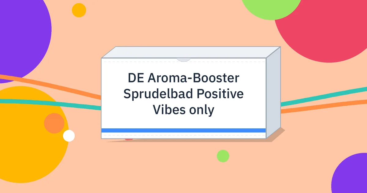 Symbolbild: Packung mit der Aufschrift DE Aroma-Booster Sprudelbad Positive Vibes only (PZN 18767417) – Verfügbarkeit und Bezug in Apotheken in Frankfurt am Main