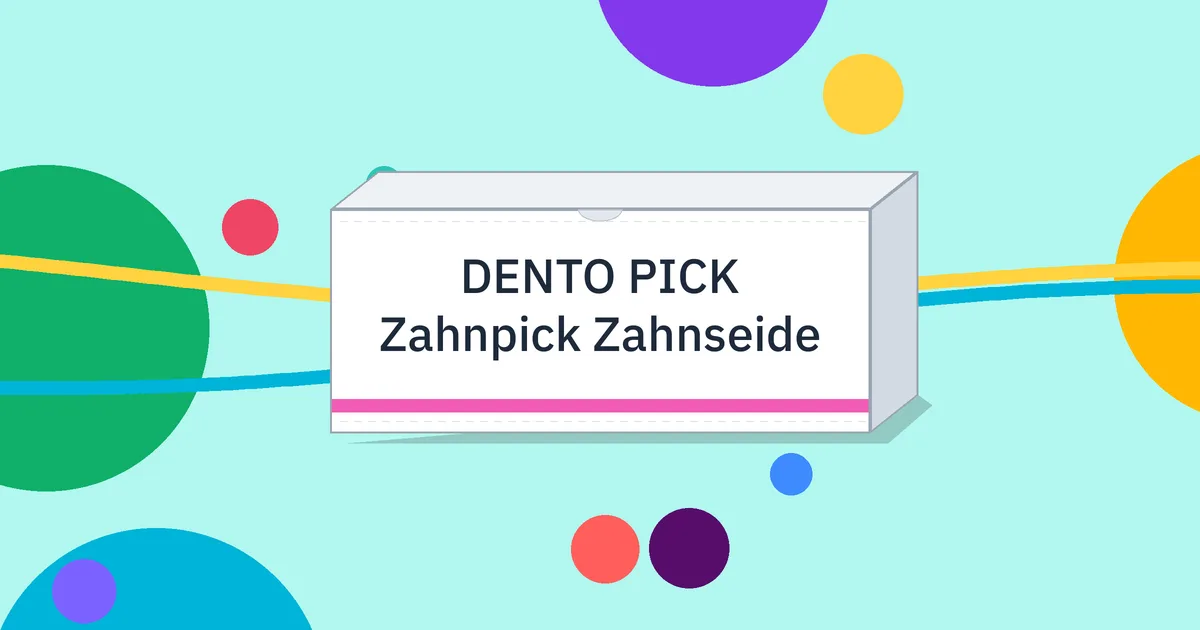 Symbolbild: Packung mit der Aufschrift DENTO PICK Zahnpick Zahnseide (PZN 07235686) – Verfügbarkeit und Bezug in Apotheken in Frankfurt am Main