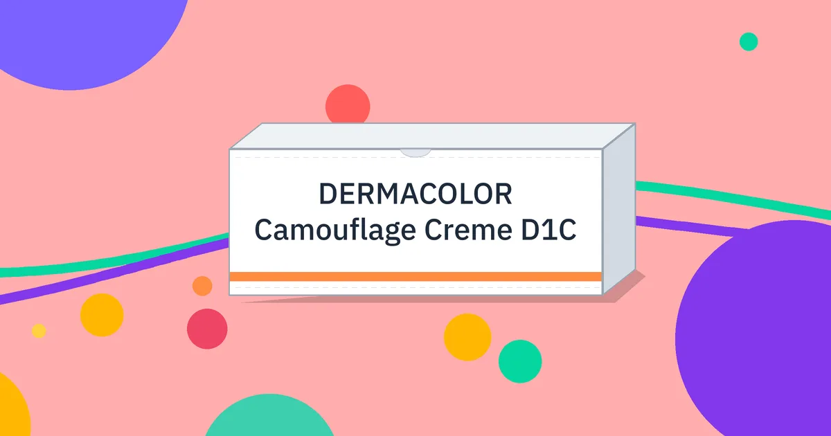 Symbolbild: Packung mit der Aufschrift DERMACOLOR Camouflage Creme D1C (PZN 15818769) – Verfügbarkeit und Bezug in Apotheken in Frankfurt am Main