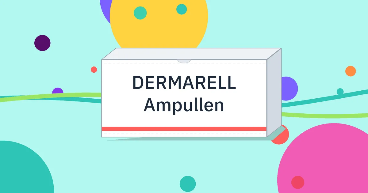 Symbolbild: Packung mit der Aufschrift DERMARELL Ampullen (PZN 00564352) – Verfügbarkeit und Bezug in Apotheken in Frankfurt am Main