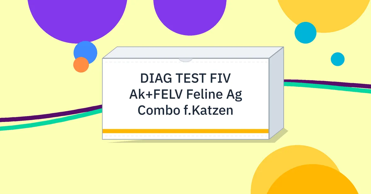 Symbolbild: Packung mit der Aufschrift DIAG TEST FIV Ak+FELV Feline Ag Combo f.Katzen (PZN 17570747) – Verfügbarkeit und Bezug in Apotheken in Frankfurt am Main