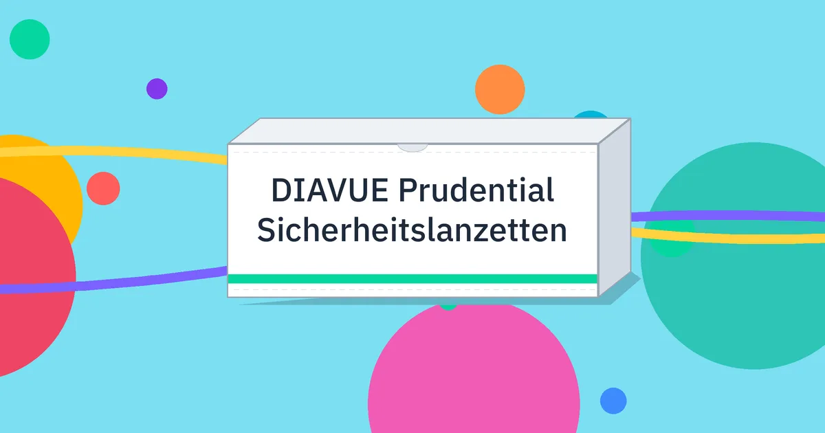 Symbolbild: Packung mit der Aufschrift DIAVUE Prudential Sicherheitslanzetten (PZN 08741807) – Verfügbarkeit und Bezug in Apotheken in Frankfurt am Main