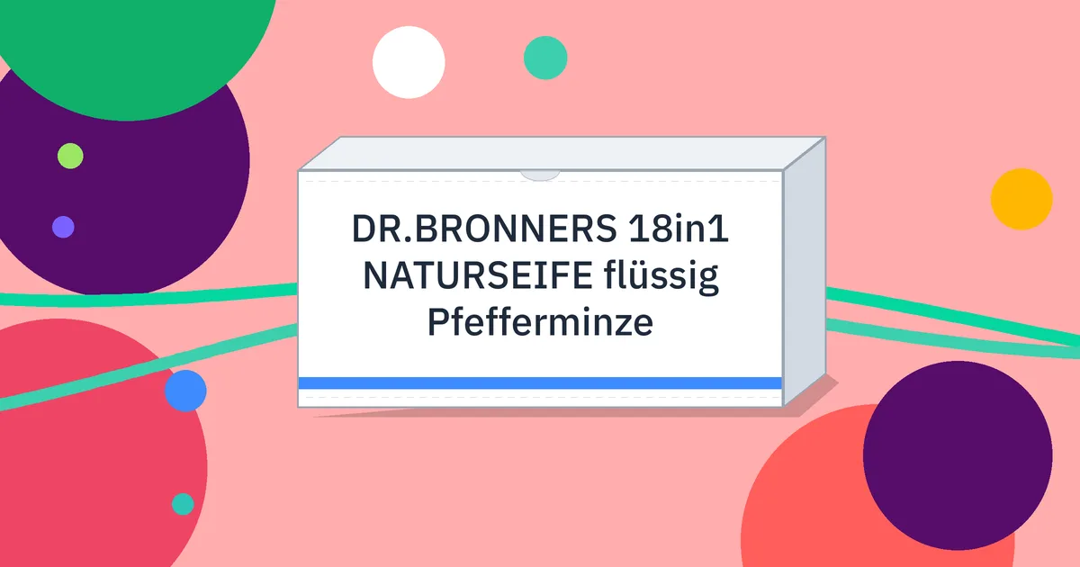 Symbolbild: Packung mit der Aufschrift DR.BRONNERS 18in1 NATURSEIFE flüssig Pfefferminze (PZN 19241462) – Verfügbarkeit und Bezug in Apotheken in Frankfurt am Main