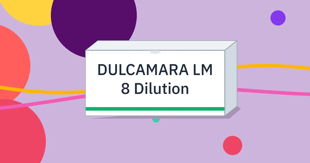 Symbolbild: Packung mit der Aufschrift DULCAMARA LM 8 Dilution (PZN 12843488) – Verfügbarkeit und Bezug in Apotheken in Frankfurt am Main