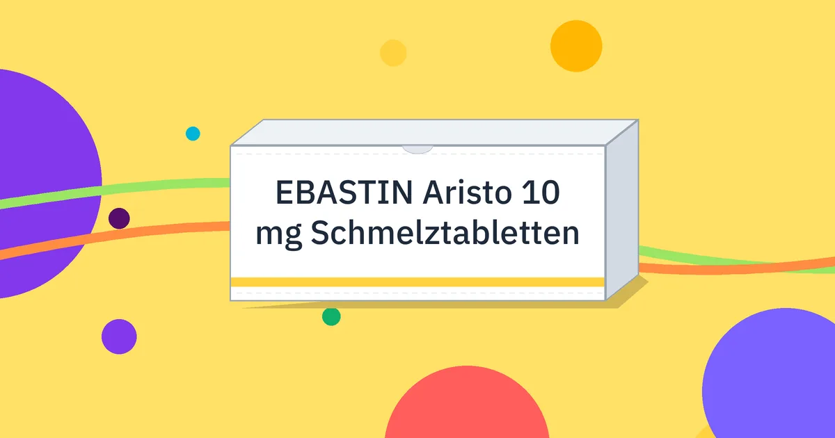 Symbolbild: Packung mit der Aufschrift EBASTIN Aristo 10 mg Schmelztabletten (PZN 10114147) – Verfügbarkeit und Bezug in Apotheken in Frankfurt am Main