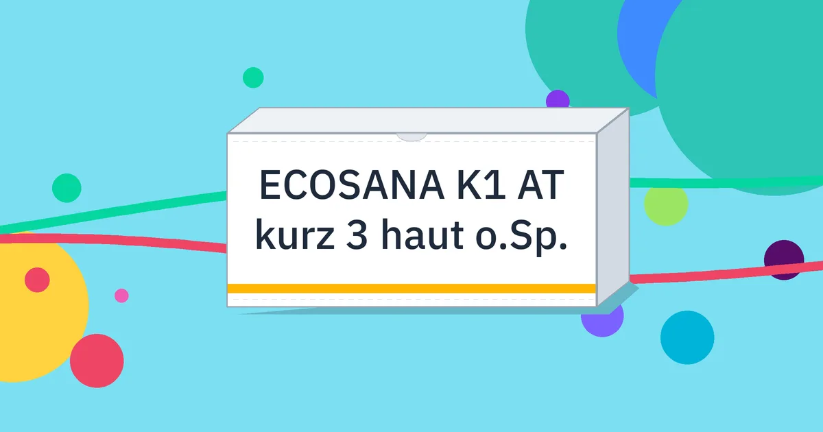 Symbolbild: Packung mit der Aufschrift ECOSANA K1 AT kurz 3 haut o.Sp. (PZN 04731686) – Verfügbarkeit und Bezug in Apotheken in Frankfurt am Main