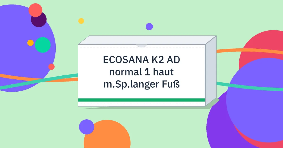 Symbolbild: Packung mit der Aufschrift ECOSANA K2 AD normal 1 haut m.Sp.langer Fuß (PZN 10955875) – Verfügbarkeit und Bezug in Apotheken in Frankfurt am Main