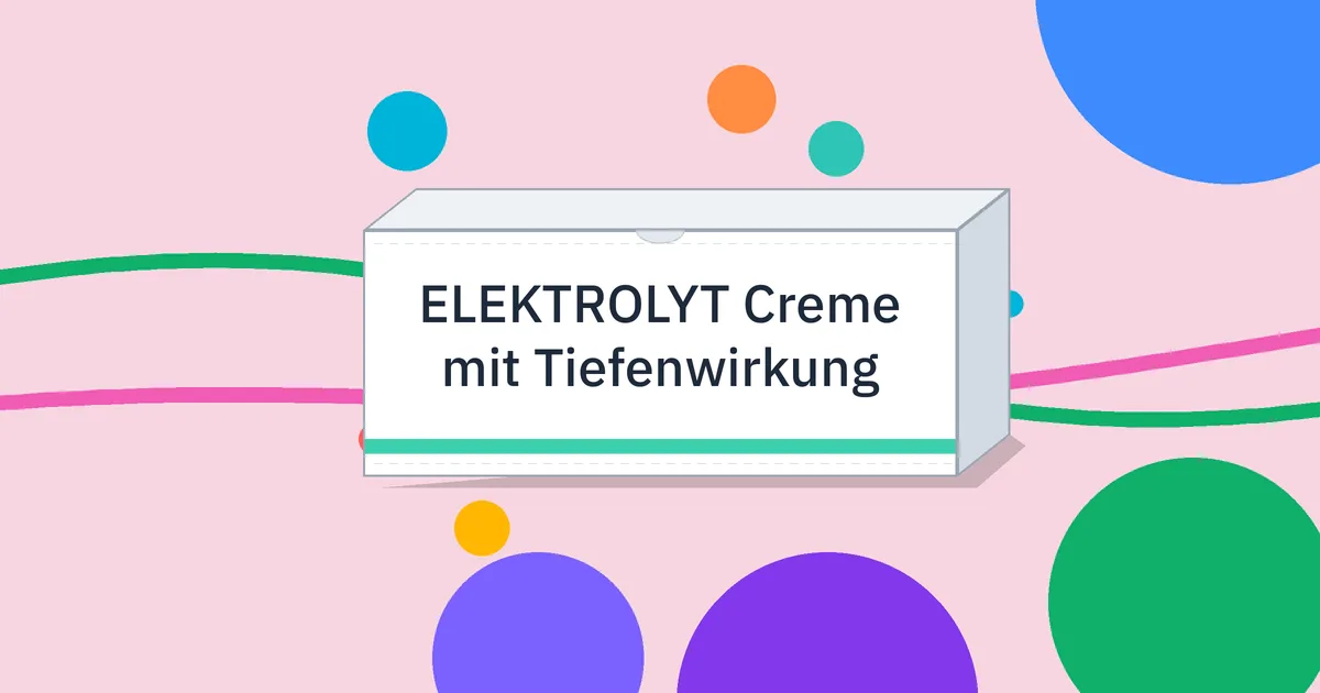 Symbolbild: Packung mit der Aufschrift ELEKTROLYT Creme mit Tiefenwirkung (PZN 10796129) – Verfügbarkeit und Bezug in Apotheken in Frankfurt am Main