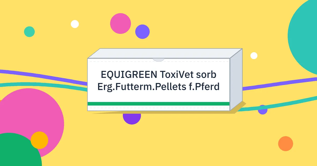 Symbolbild: Packung mit der Aufschrift EQUIGREEN ToxiVet sorb Erg.Futterm.Pellets f.Pferd (PZN 20946245) – Verfügbarkeit und Bezug in Apotheken in Frankfurt am Main