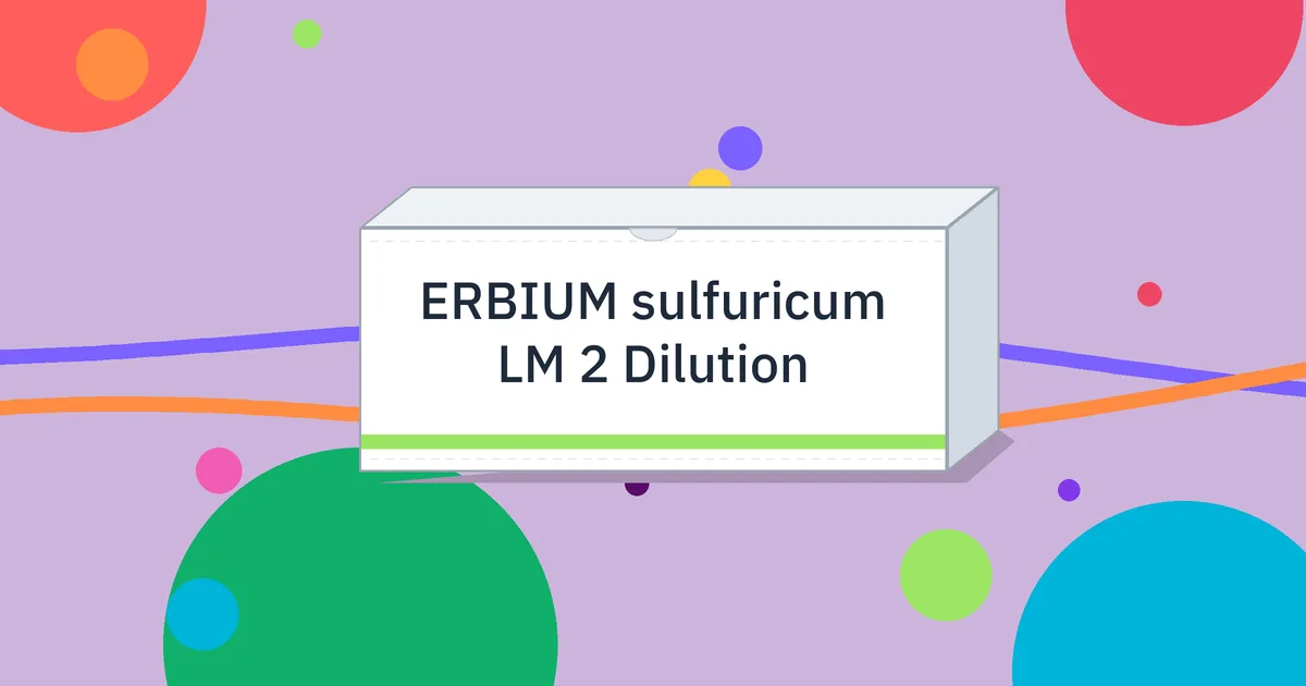Symbolbild: Packung mit der Aufschrift ERBIUM sulfuricum LM 2 Dilution (PZN 13473763) – Verfügbarkeit und Bezug in Apotheken in Frankfurt am Main