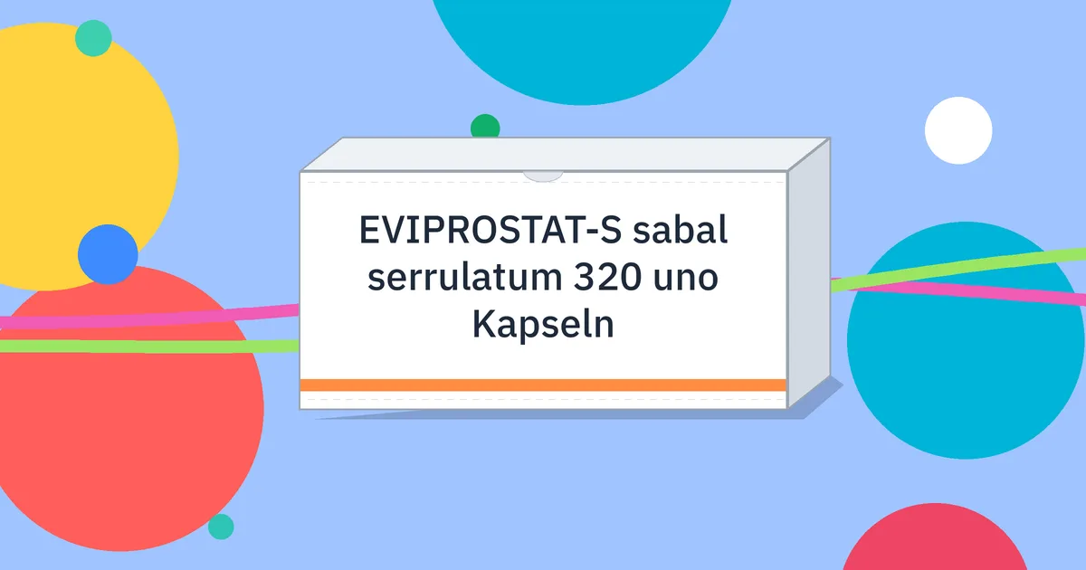 Symbolbild: Packung mit der Aufschrift EVIPROSTAT-S sabal serrulatum 320 uno Kapseln (PZN 07278046) – Verfügbarkeit und Bezug in Apotheken in Frankfurt am Main