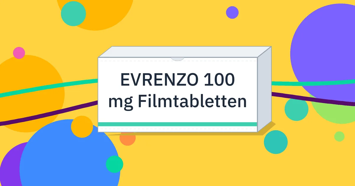 Symbolbild: Packung mit der Aufschrift EVRENZO 100 mg Filmtabletten (PZN 19076514) – Verfügbarkeit und Bezug in Apotheken in Frankfurt am Main