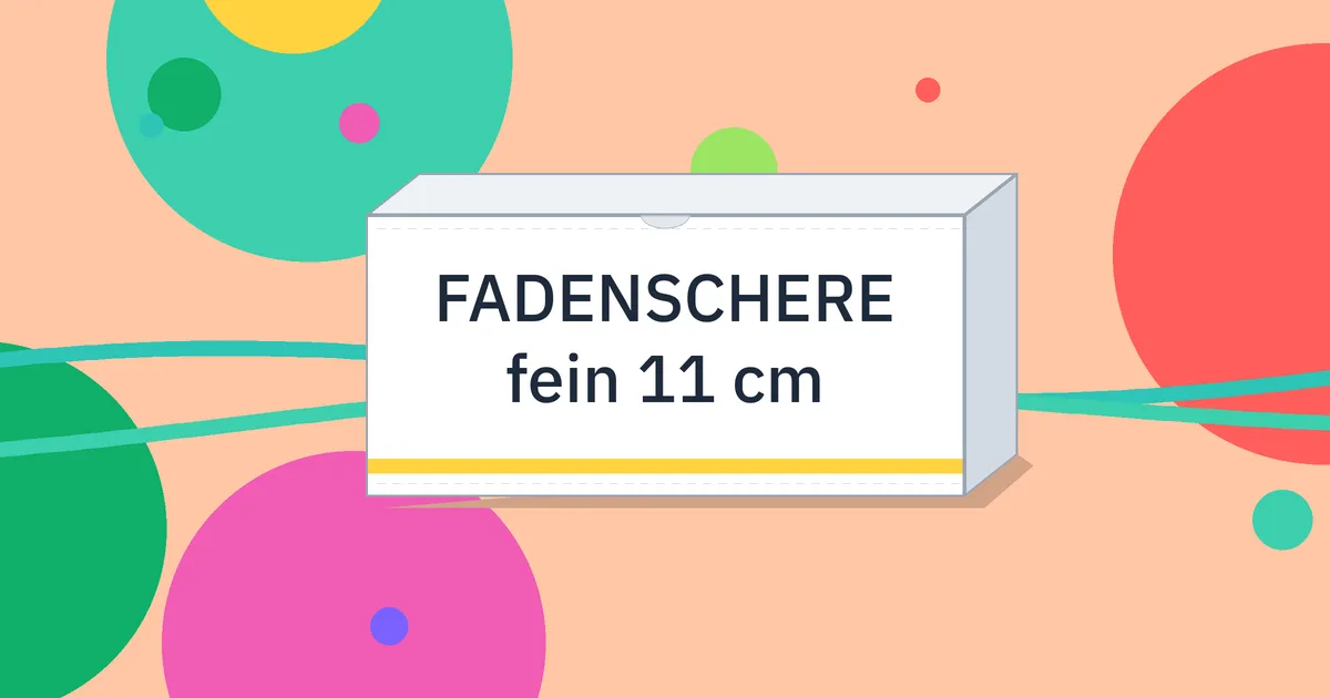 Symbolbild: Packung mit der Aufschrift FADENSCHERE fein 11 cm (PZN 10831162) – Verfügbarkeit und Bezug in Apotheken in Frankfurt am Main