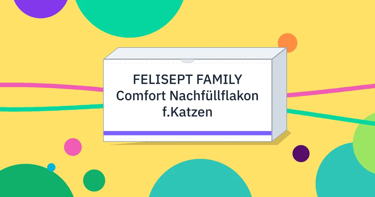 Symbolbild: Packung mit der Aufschrift FELISEPT FAMILY Comfort Nachfüllflakon f.Katzen (PZN 16335412) – Verfügbarkeit und Bezug in Apotheken in Frankfurt am Main