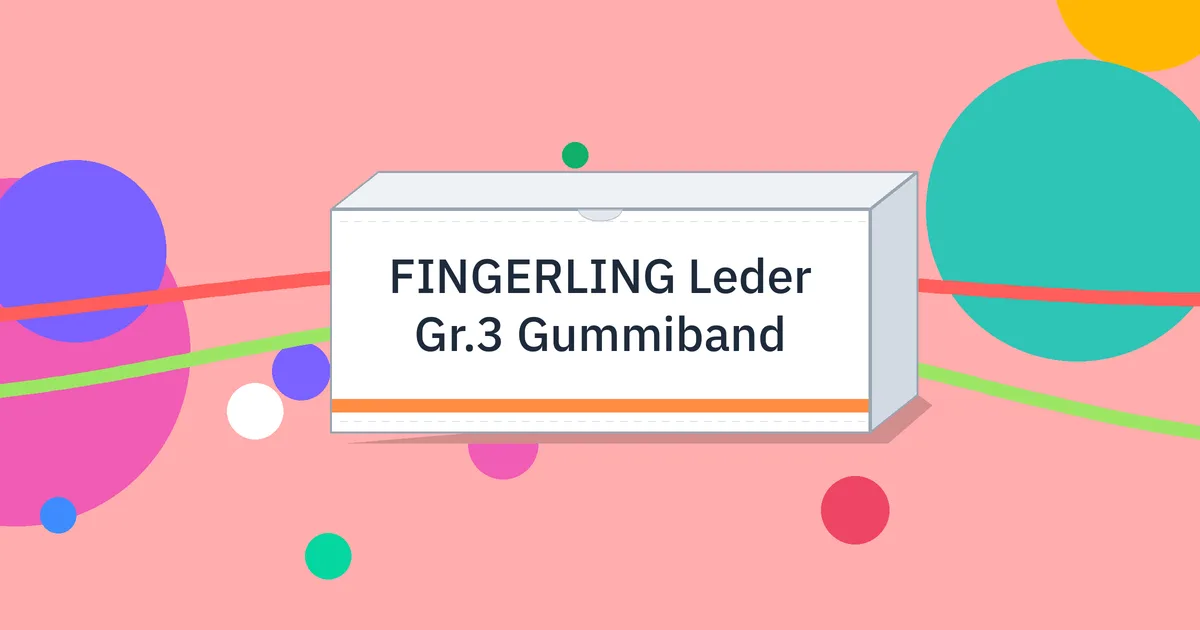 Symbolbild: Packung mit der Aufschrift FINGERLING Leder Gr.3 Gummiband (PZN 01962238) – Verfügbarkeit und Bezug in Apotheken in Frankfurt am Main