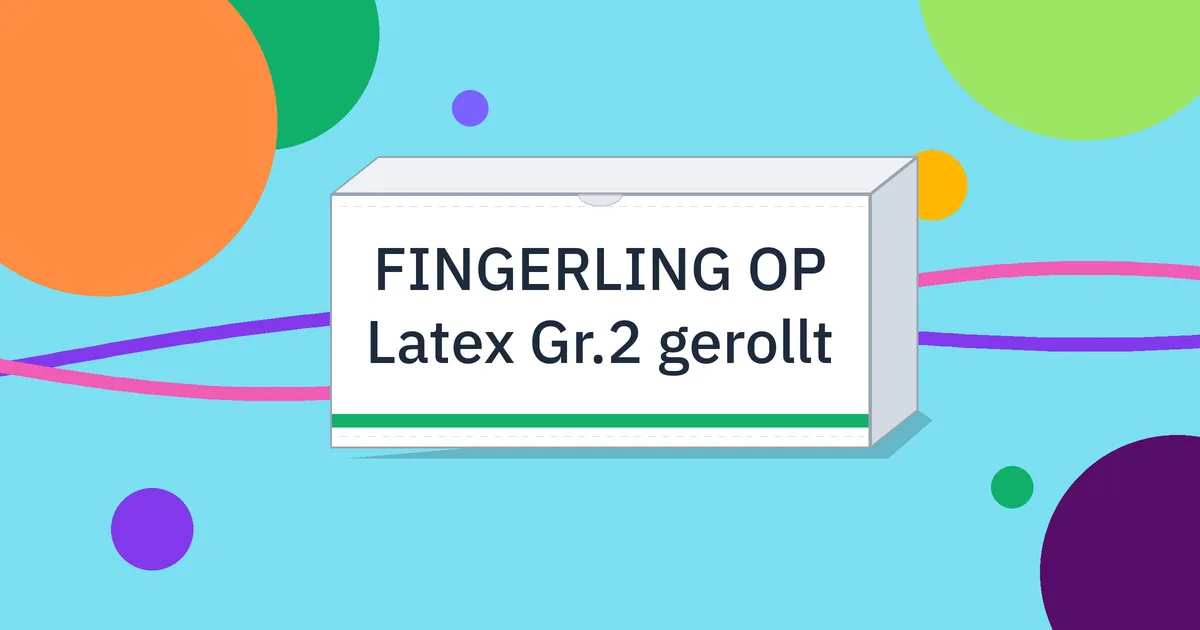 Symbolbild: Packung mit der Aufschrift FINGERLING OP Latex Gr.2 gerollt (PZN 03161028) – Verfügbarkeit und Bezug in Apotheken in Frankfurt am Main