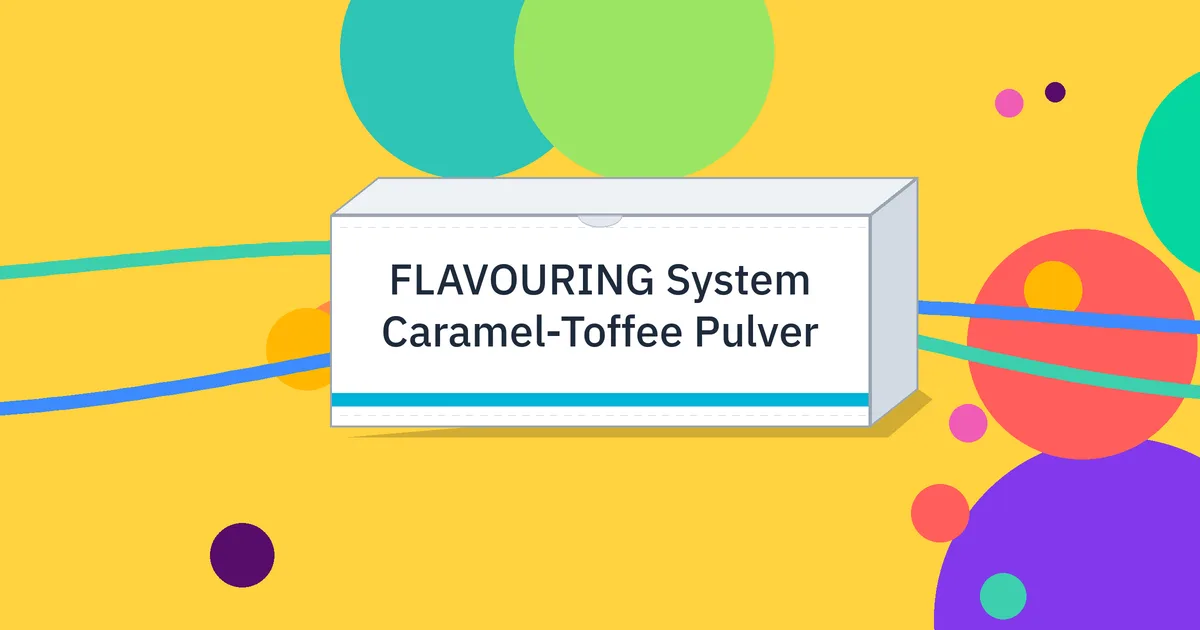 Symbolbild: Packung mit der Aufschrift FLAVOURING System Caramel-Toffee Pulver (PZN 13235153) – Verfügbarkeit und Bezug in Apotheken in Frankfurt am Main